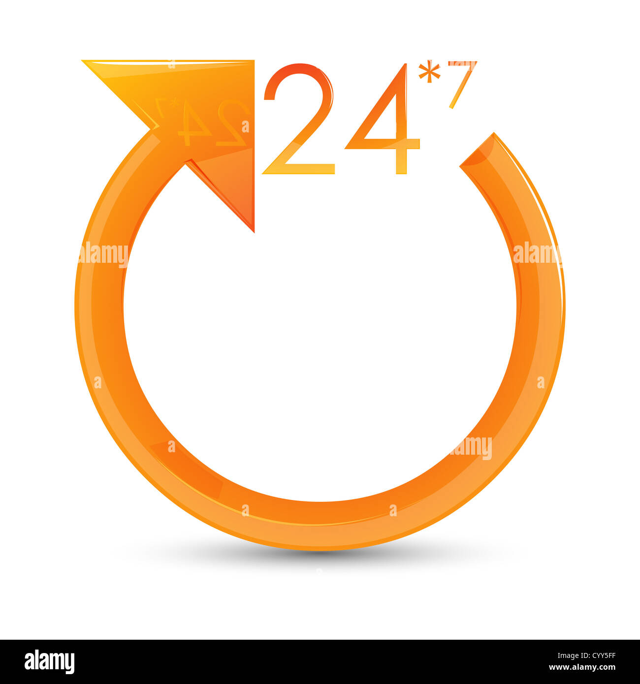 illustration of 24*7 circle on white background Stock Photo - Alamy