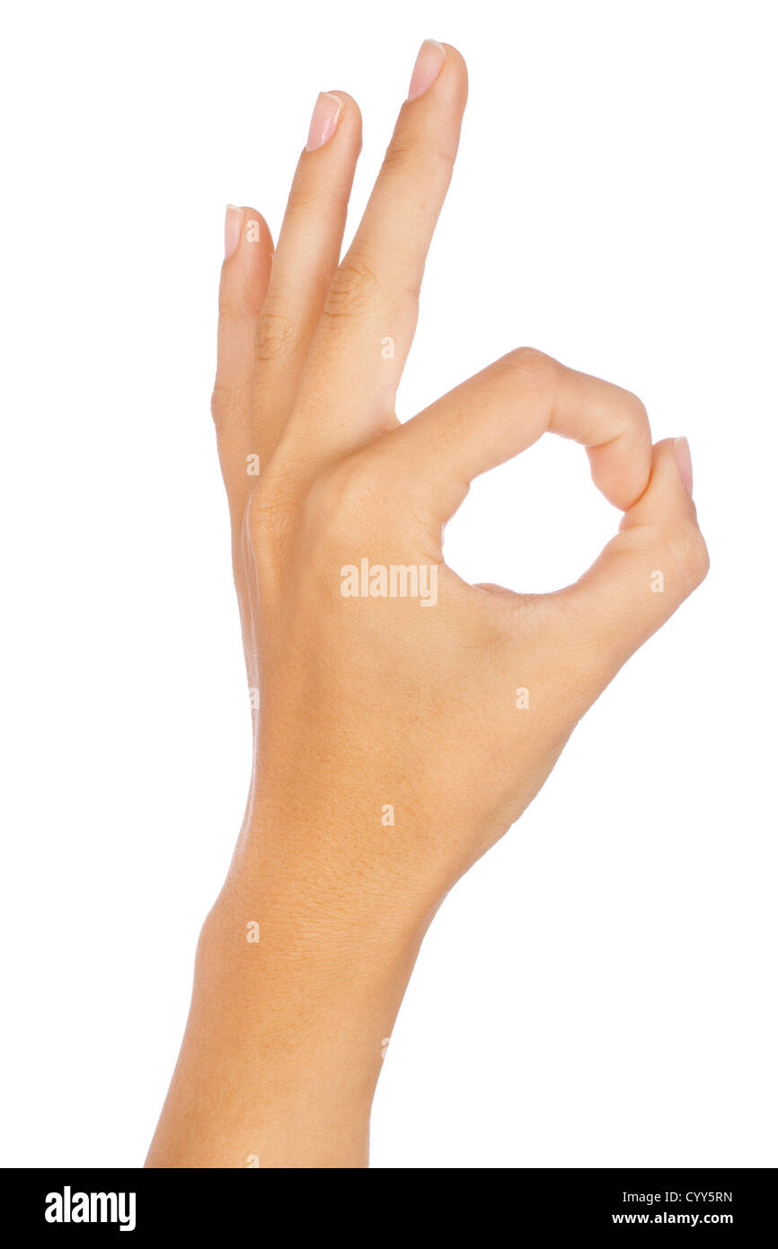 OK sign isolated over white background Stock Photo - Alamy