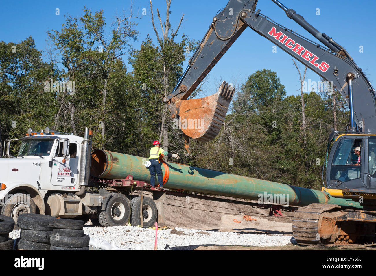 Construction of Southern Portion of Keystone XL Pipeline Stock Photo ...