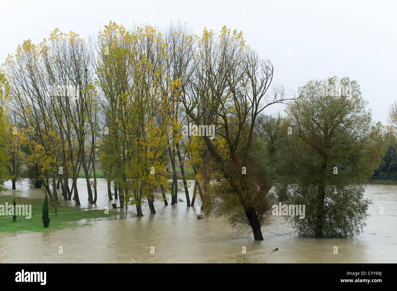 UMBERTIDE,PERUGIA-NOVEMBER 12:Ater two days of heavy rain the situation ...