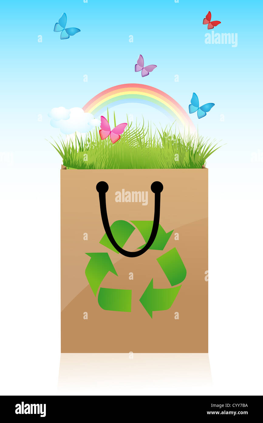 illustration of colorful recycle bag Stock Photo - Alamy