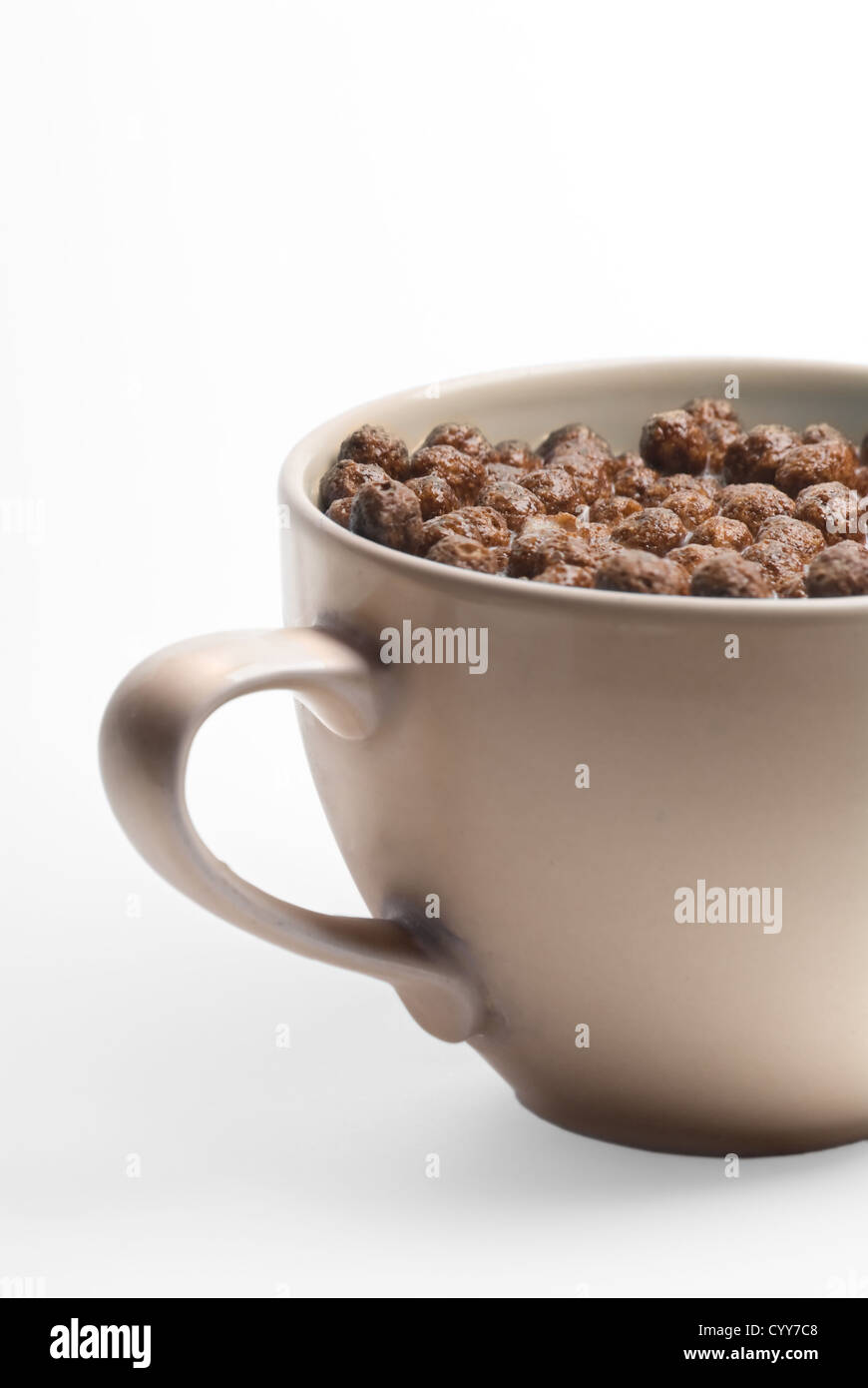 A bowl of chocolate flakes with milk. Very healthy Stock Photo - Alamy