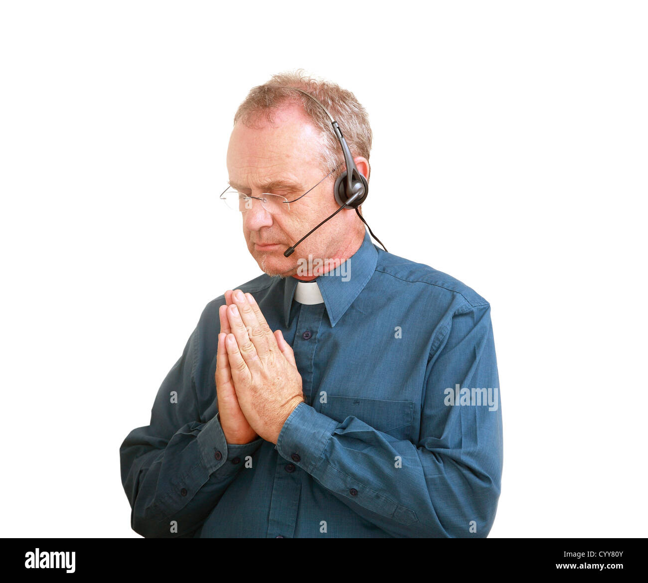 October 2008 - Mature guy in his 50's dressed as a vicar, isolated on ...
