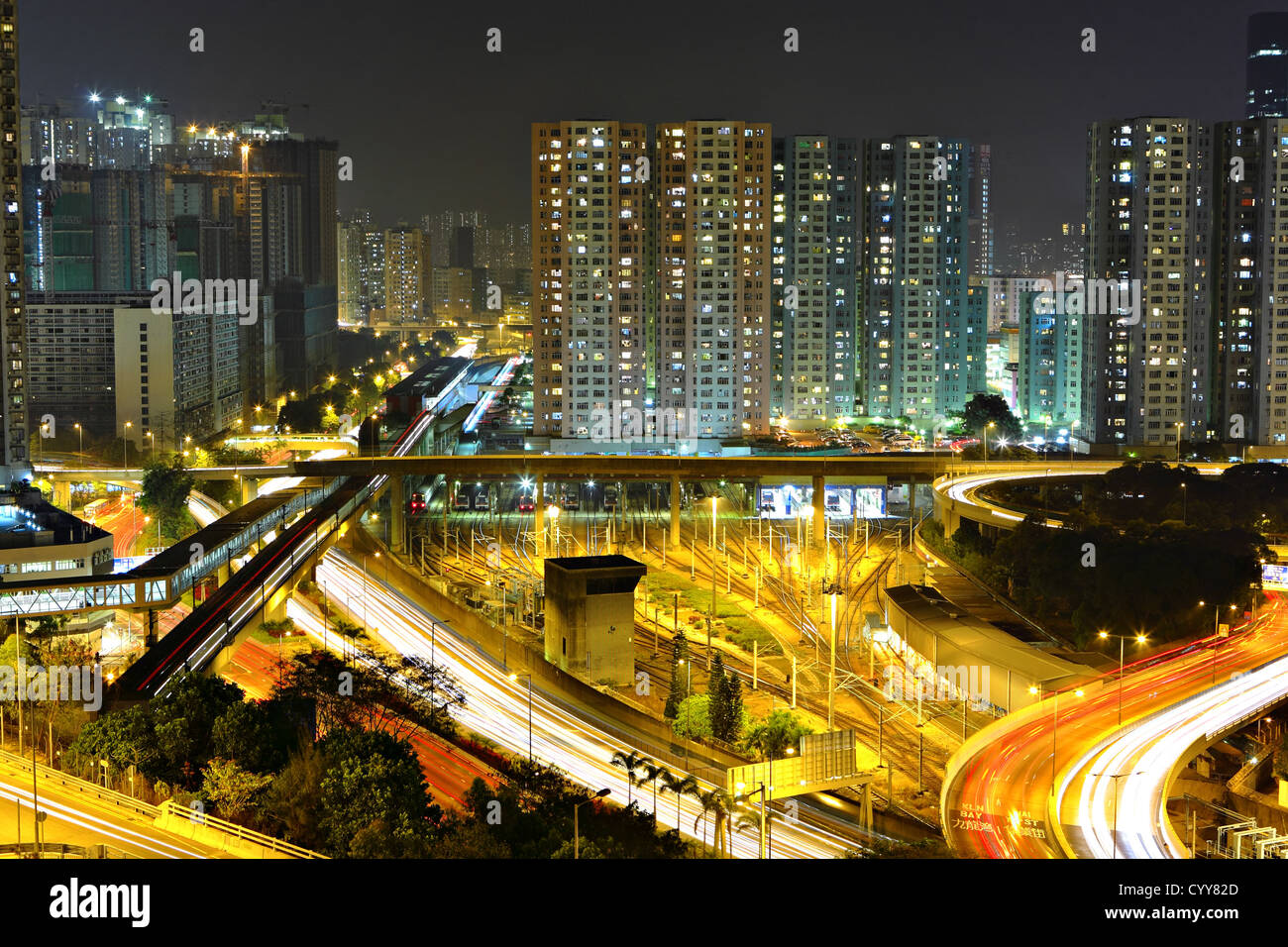 modern city at night Stock Photo - Alamy