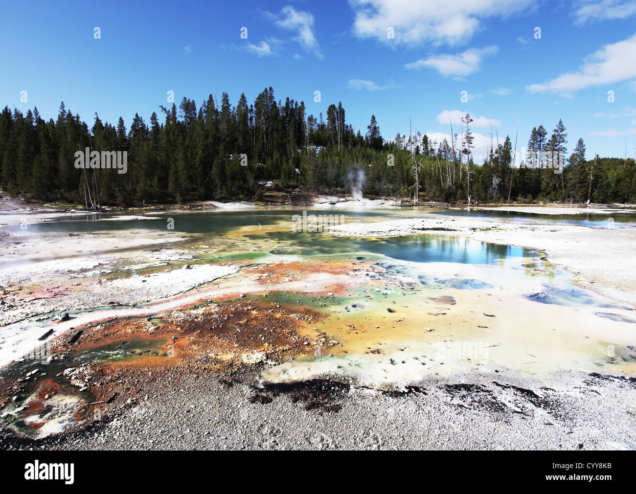 Yellowstone waterfall and hiker hi-res stock photography and images - Alamy