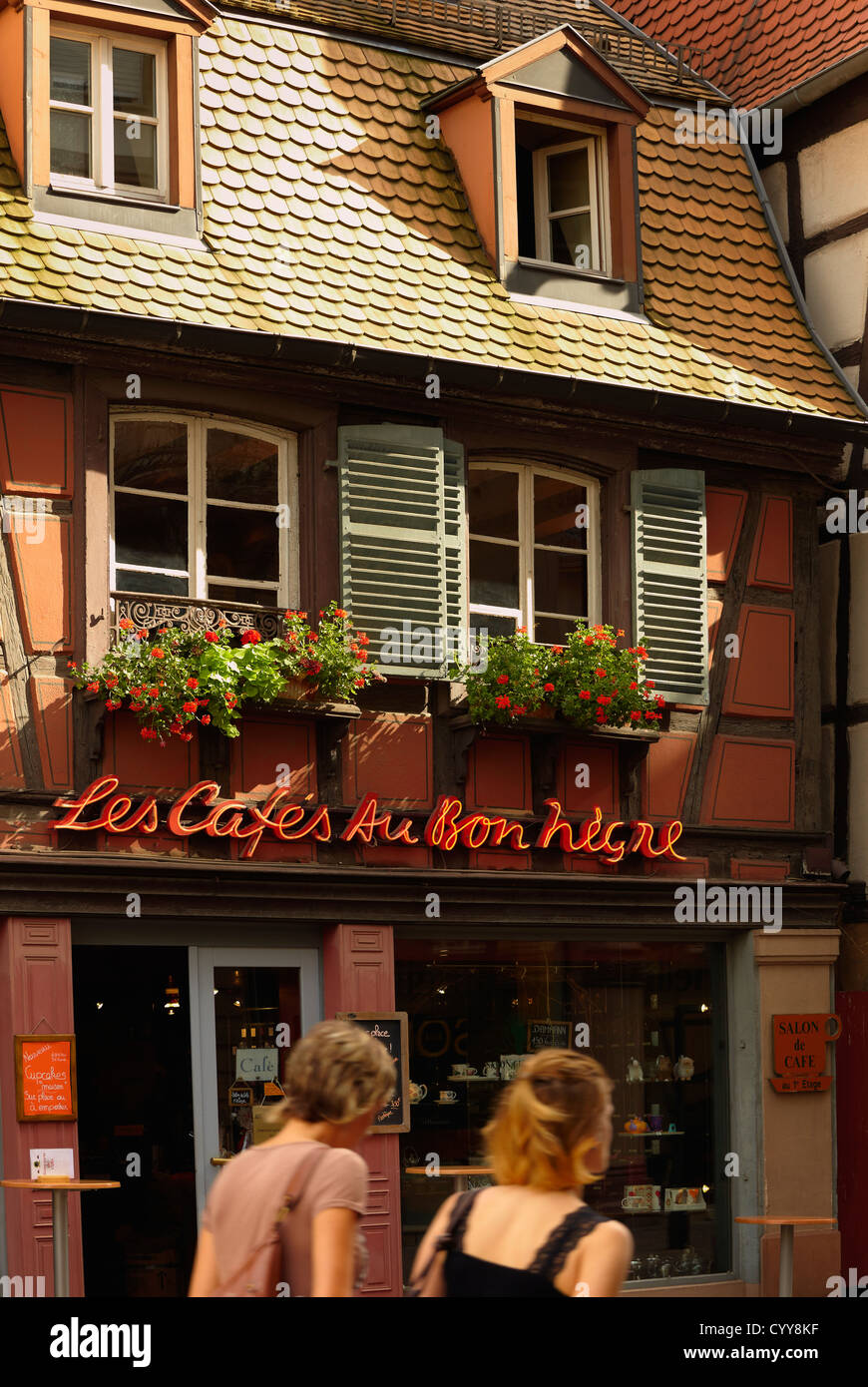 Cafe at the city center, Colmar, Alsace, France Stock Photo - Alamy