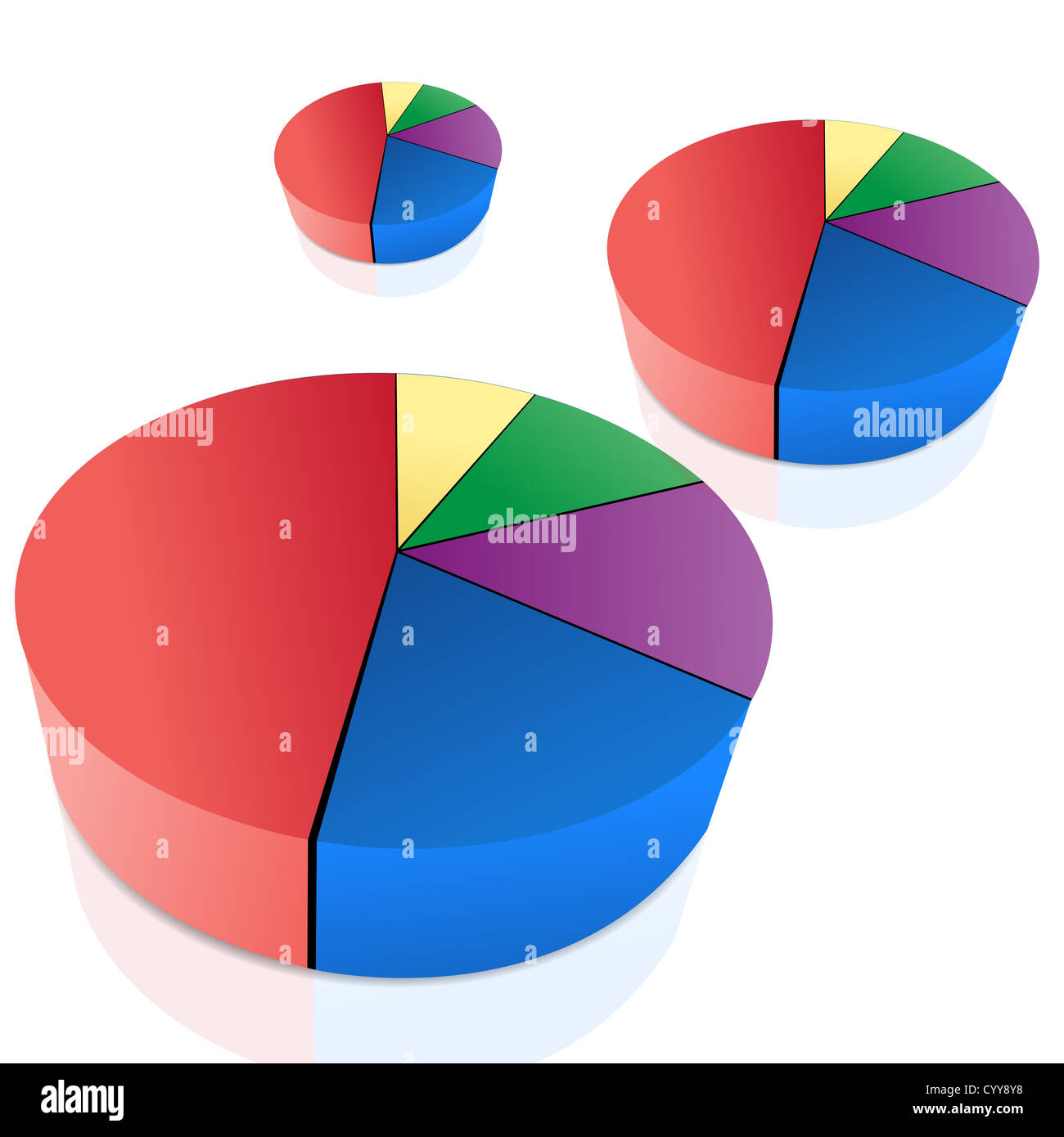 illustration of pie chart on white background Stock Photo - Alamy