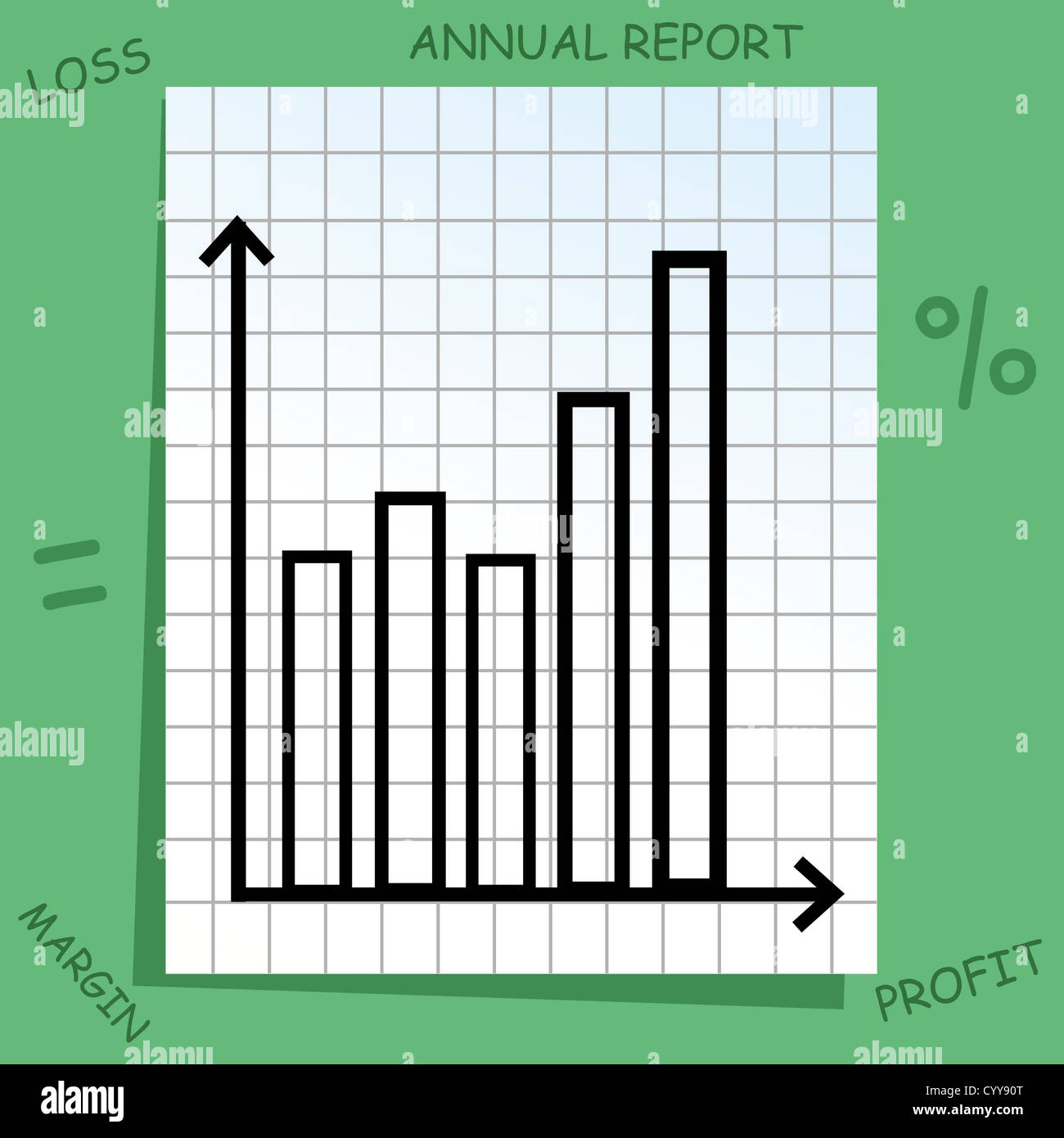 illustration of graph with mathematics icons Stock Photo - Alamy