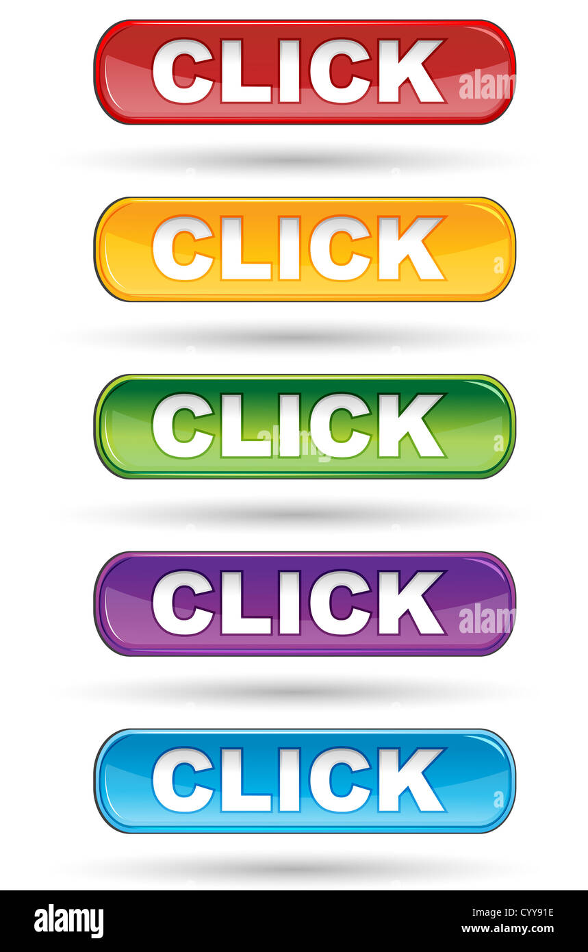 illustration of click buttons on white background Stock Photo - Alamy