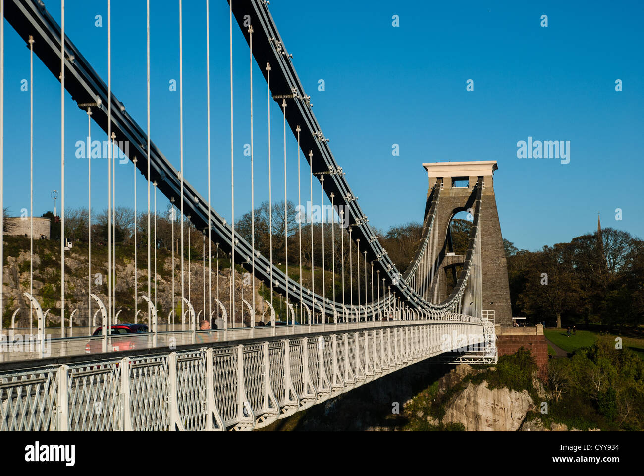 The Clifton Suspension Bridge spanning the Avon Gorge in Clifton ...