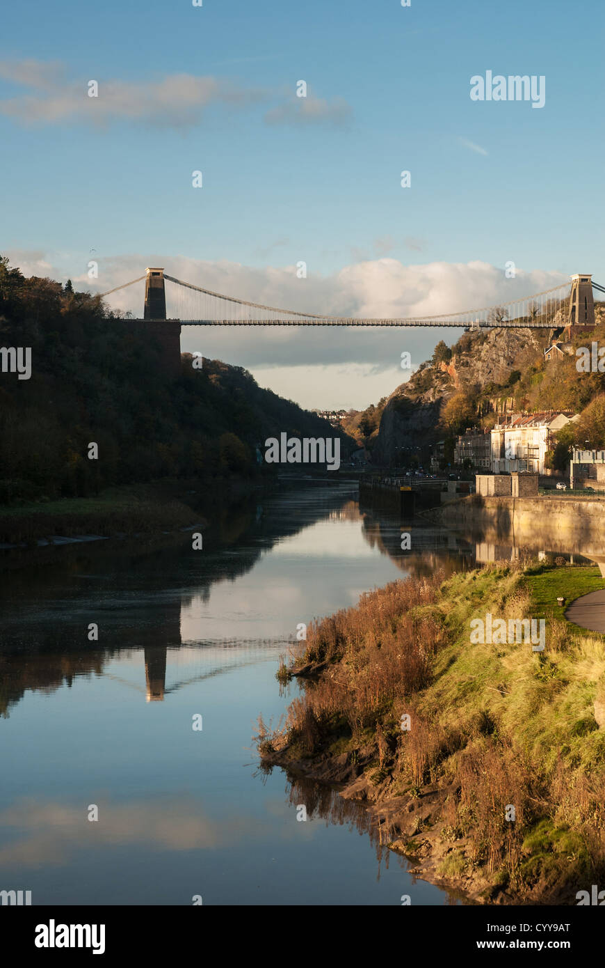 The Clifton Suspension Bridge spanning the Avon Gorge in Clifton ...