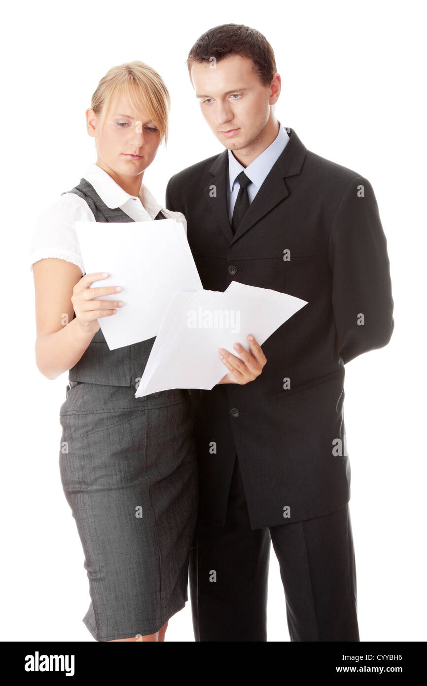 Young attractive business people isolated Stock Photo - Alamy