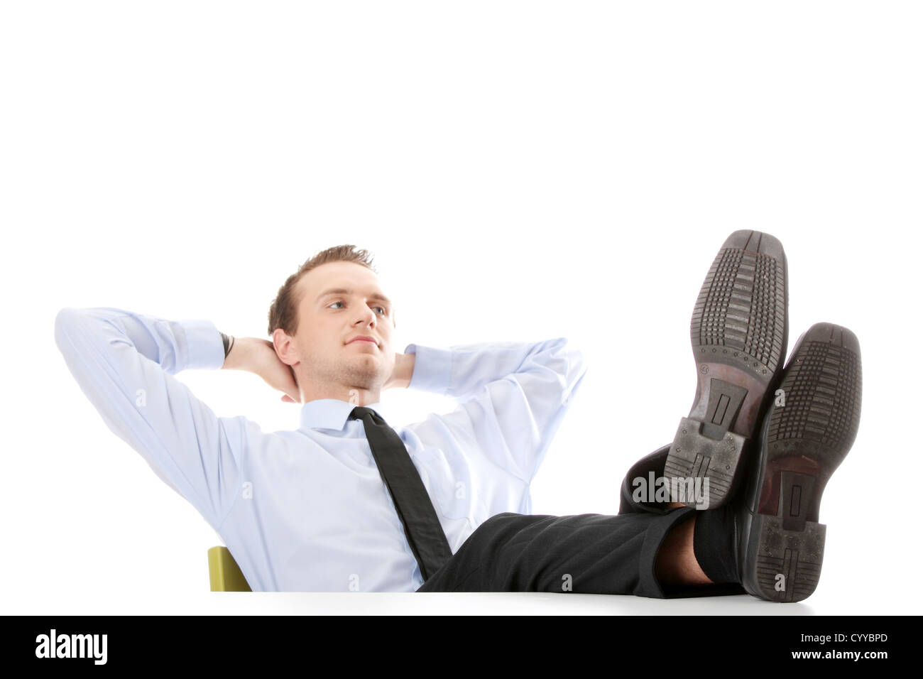 Modern man sitting desk Cut Out Stock Images & Pictures - Alamy