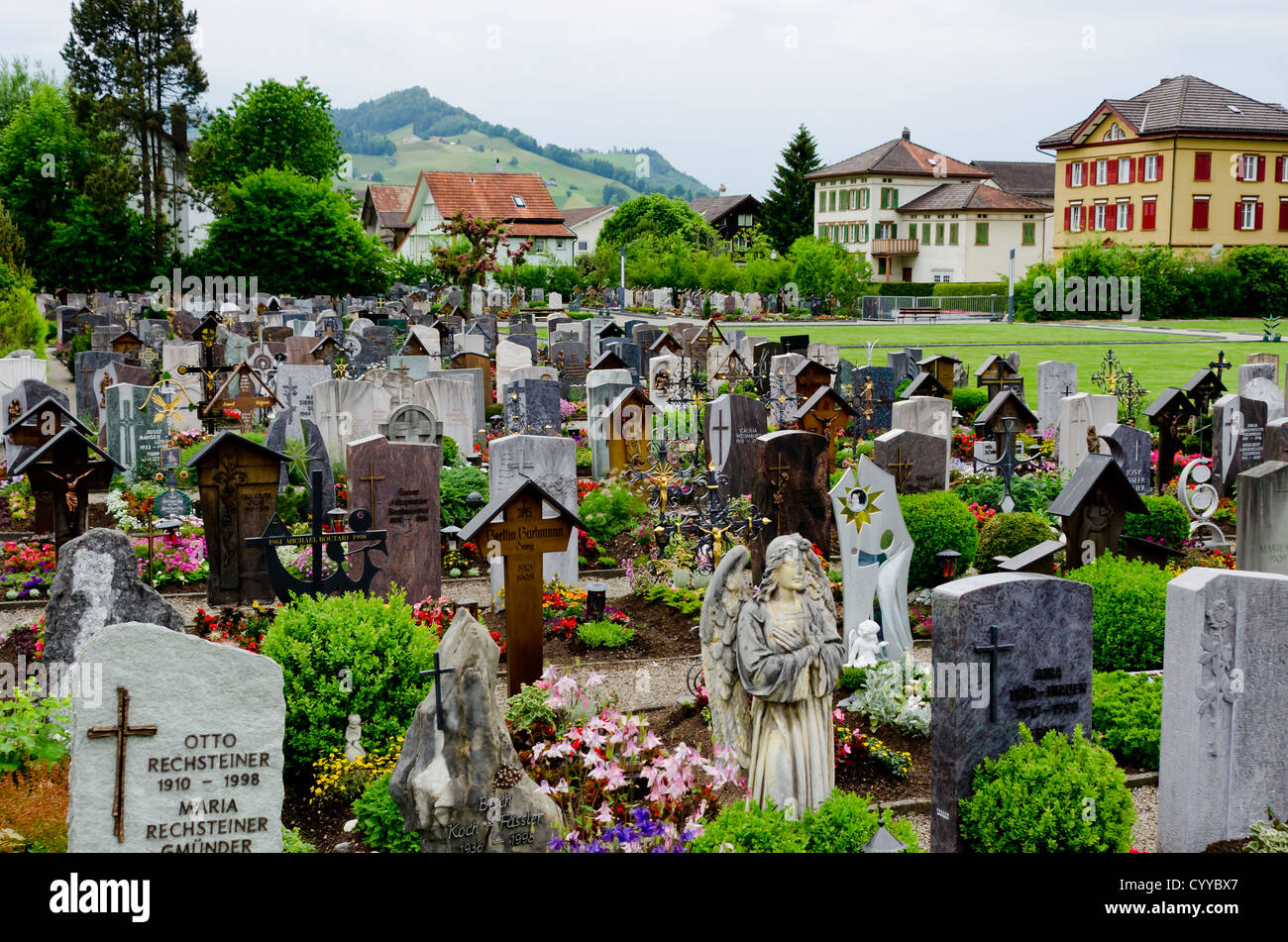Graveyard in a small town in Germany Stock Photo - Alamy
