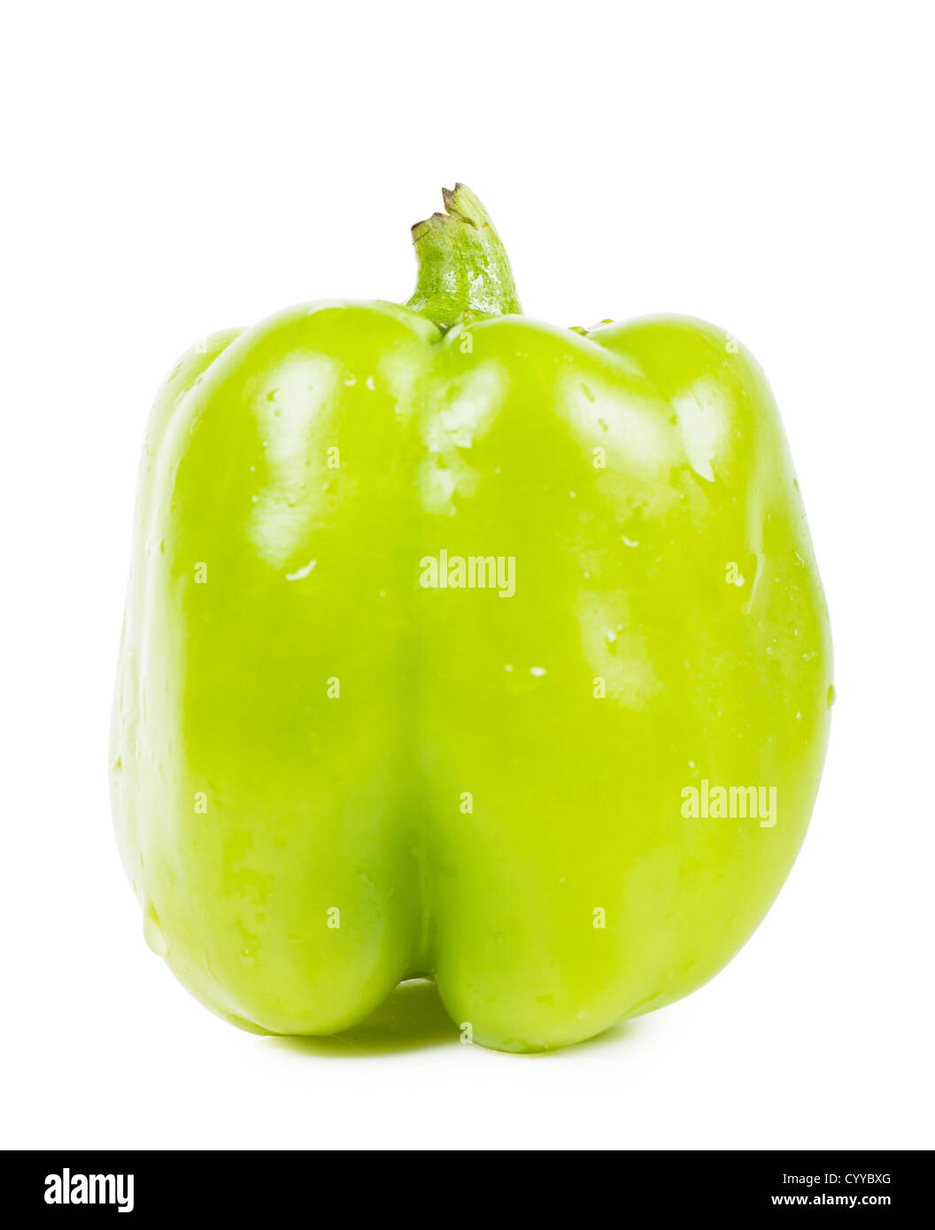 Sweet green pepper isolated over white background Stock Photo - Alamy