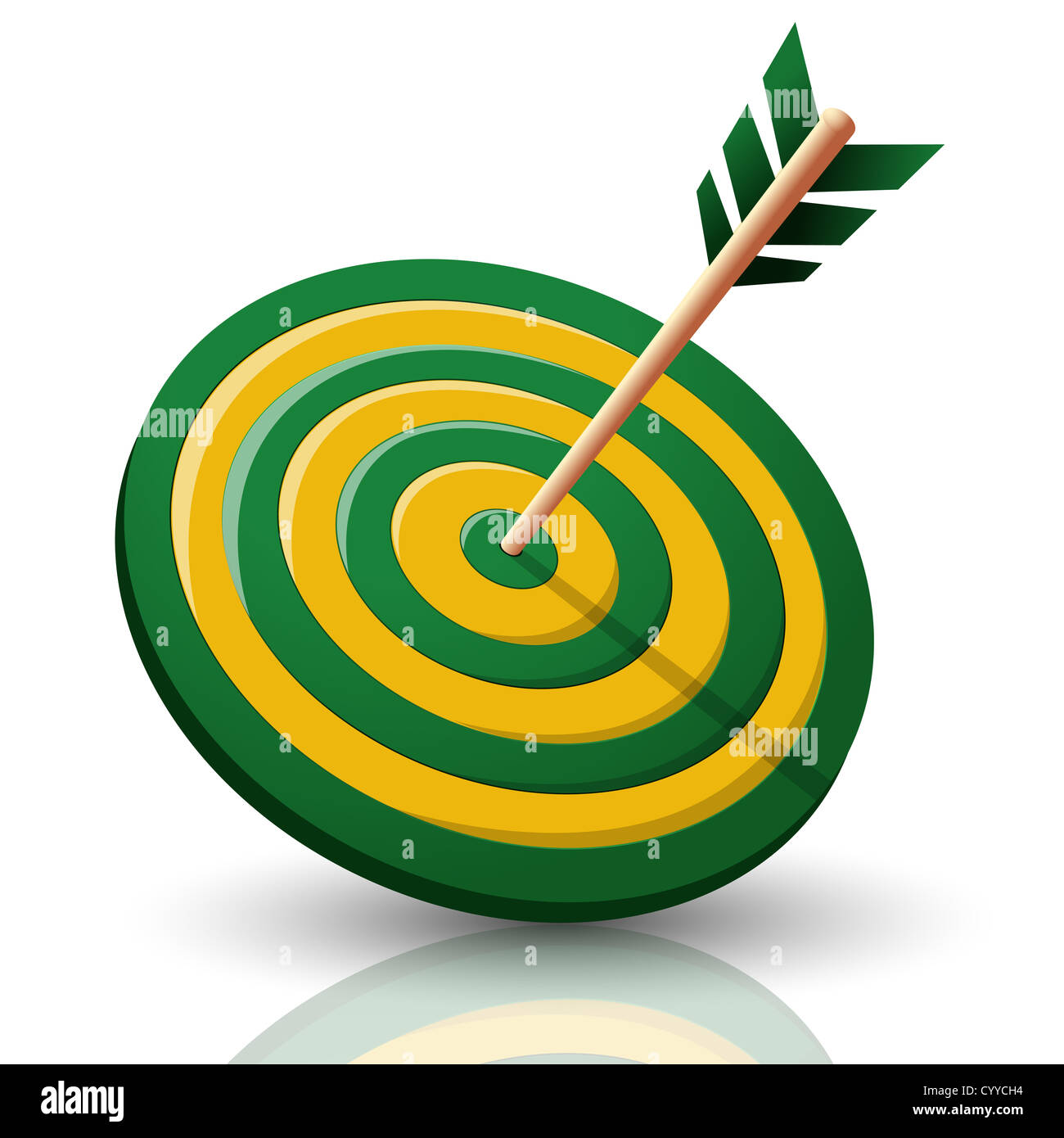 illustration of target board with arrow on white background Stock Photo ...