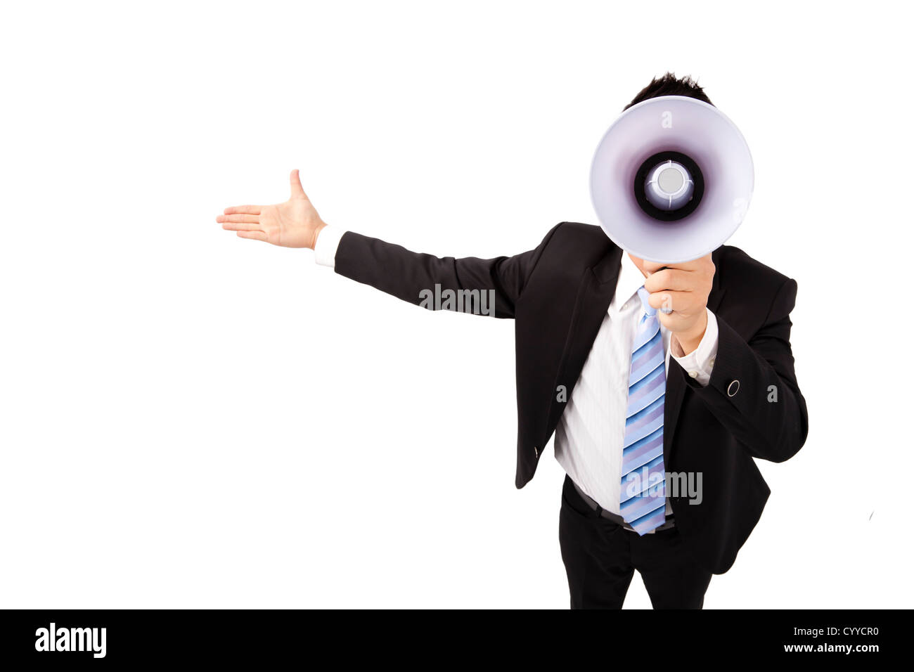 Hand holding megaphone watch hi-res stock photography and images - Alamy