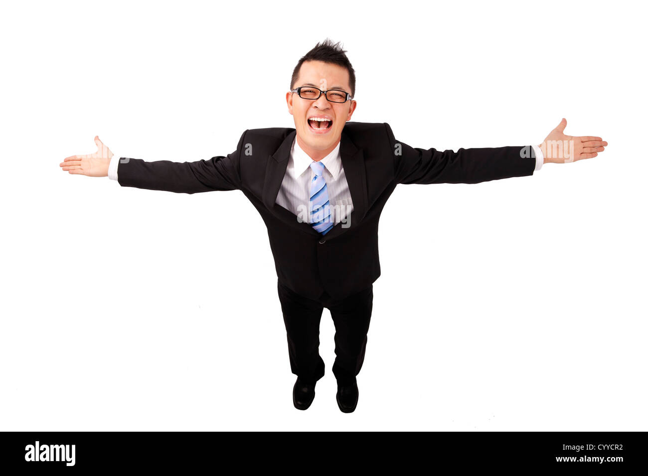 Asian businessman open arms hi-res stock photography and images - Alamy