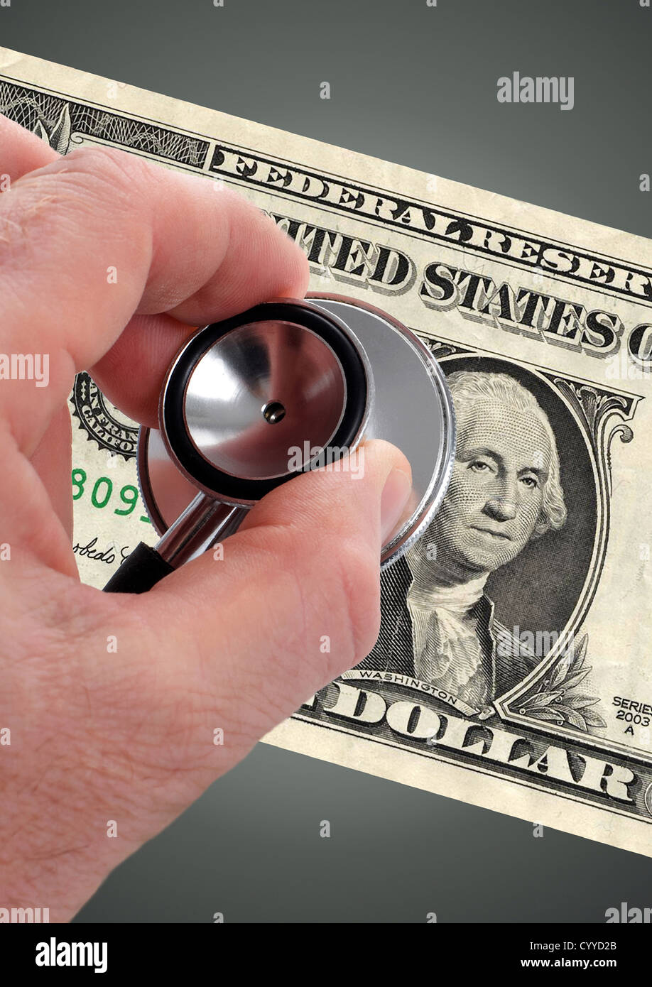 Doctor verify money disorder by a stethoscope Stock Photo - Alamy