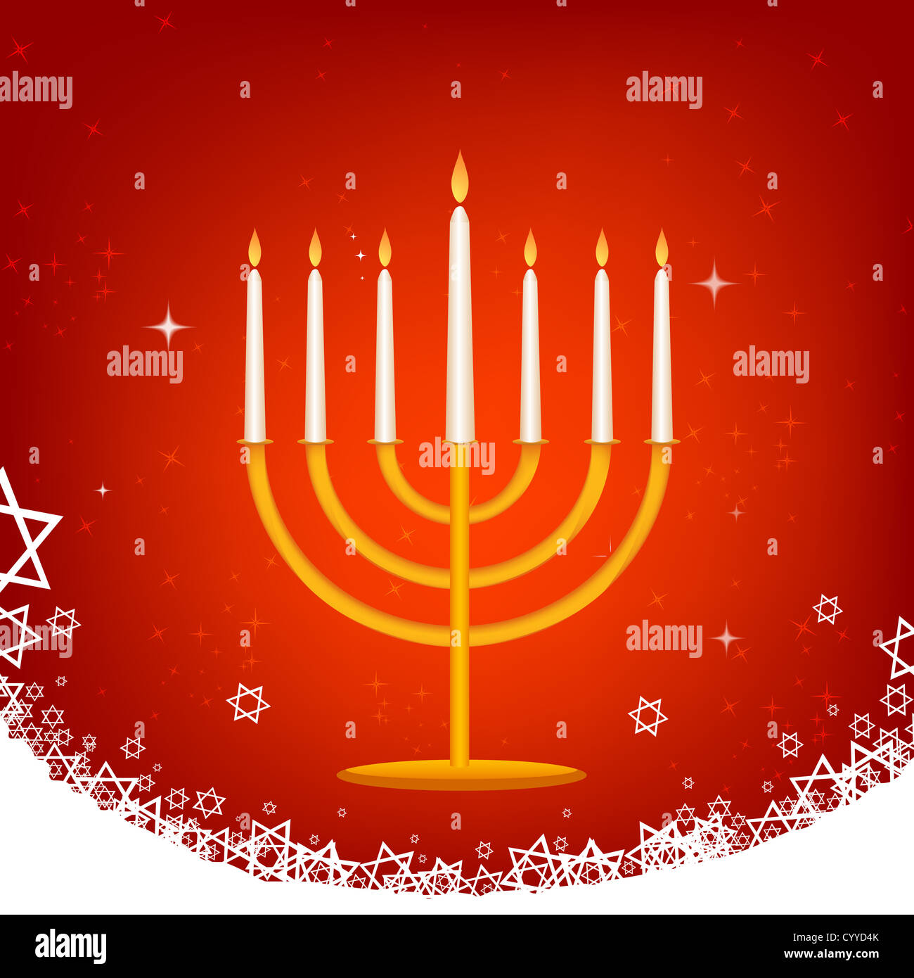 illustration of decorated hanukkah card Stock Photo - Alamy