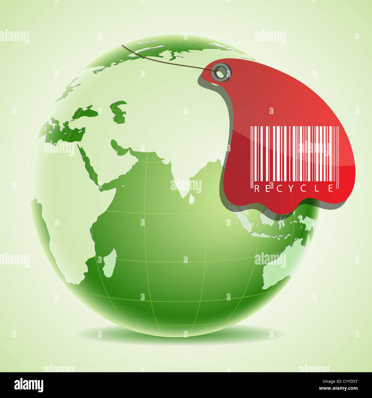 illustration of globe with barcode Stock Photo - Alamy