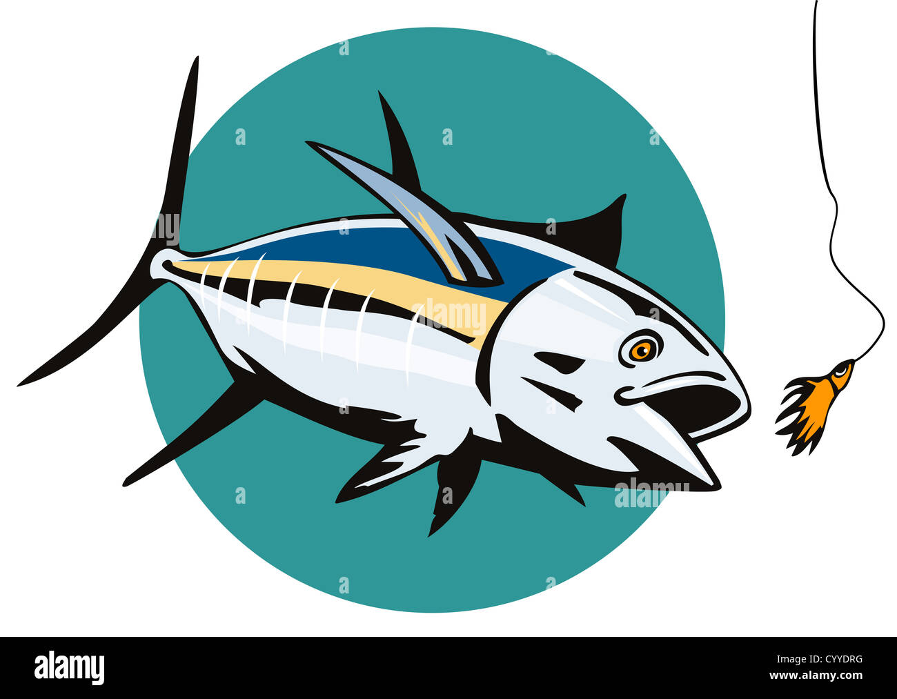 Illustration of an albacore tuna fish done in retro style Stock Photo ...