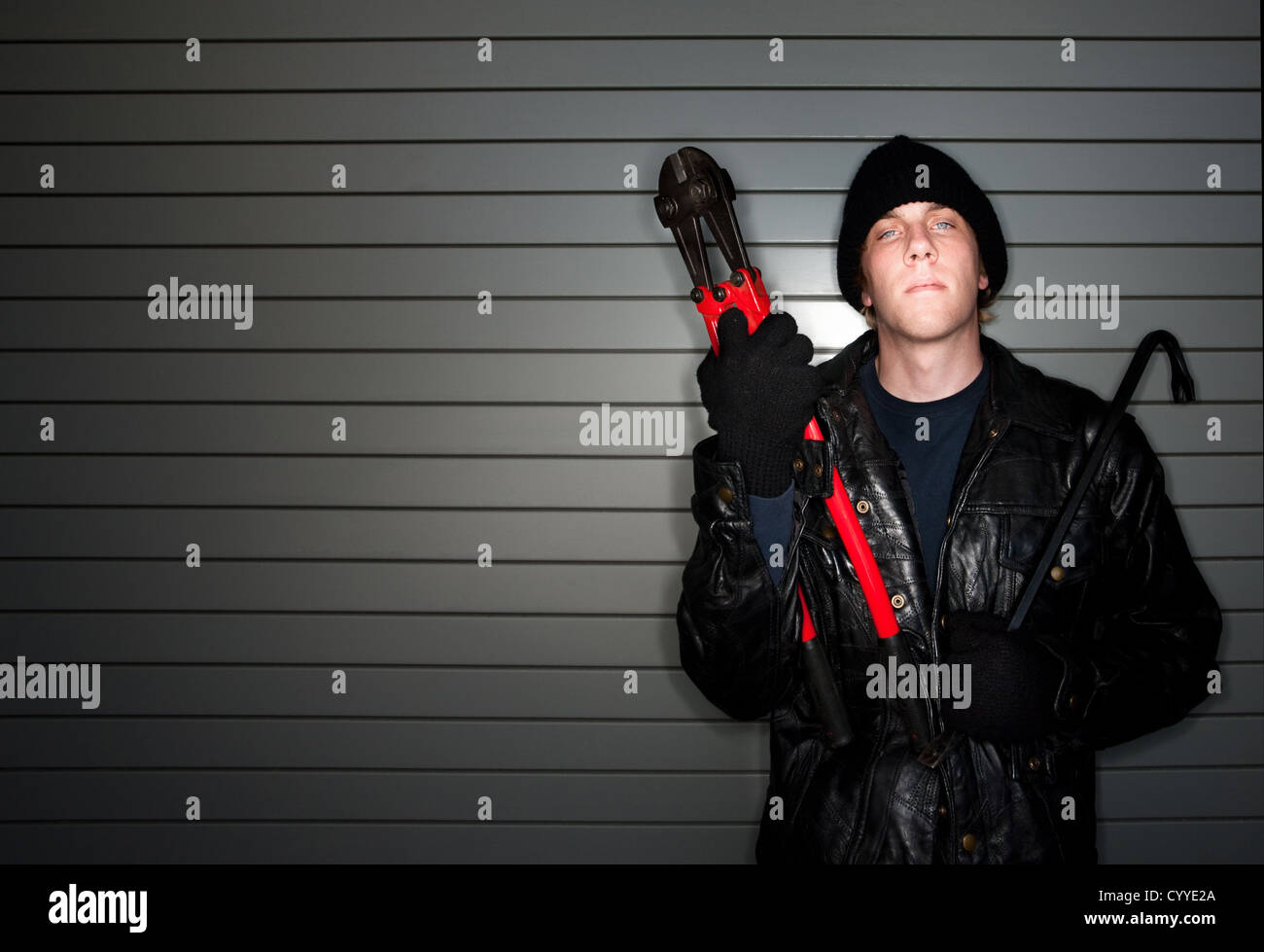 Young Burglar with tools of the trade Stock Photo - Alamy