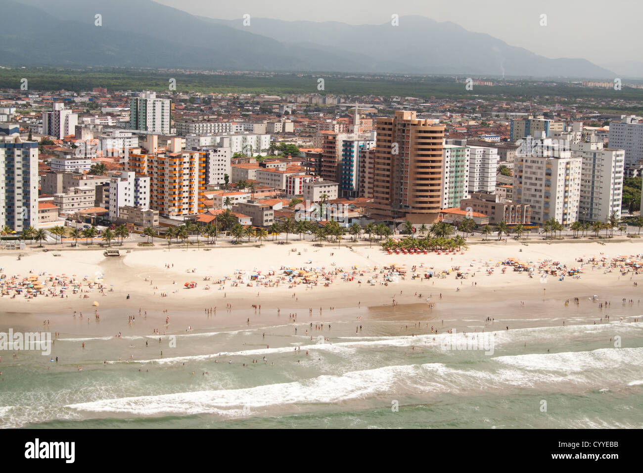 aerial view of Praia Grande city, São Paulo state shore, Southeast ...