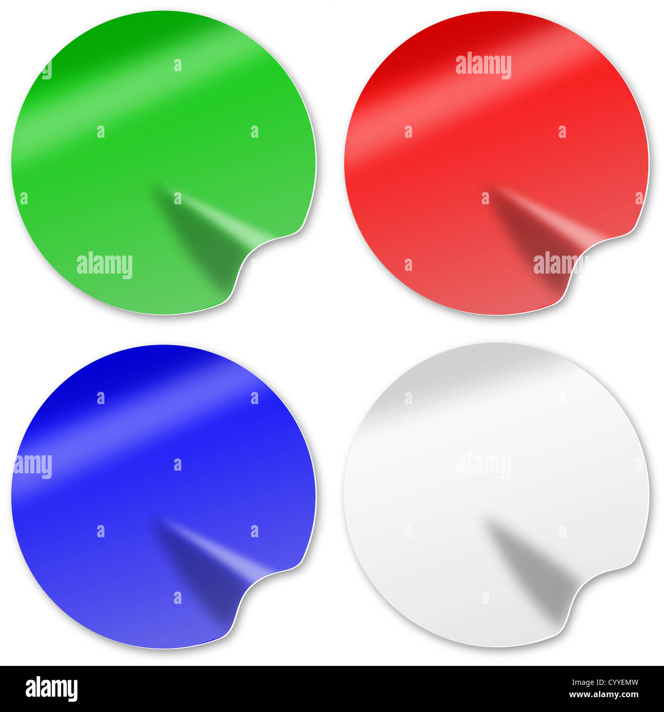 icon showing peeled circular sticker on white background Stock Photo ...