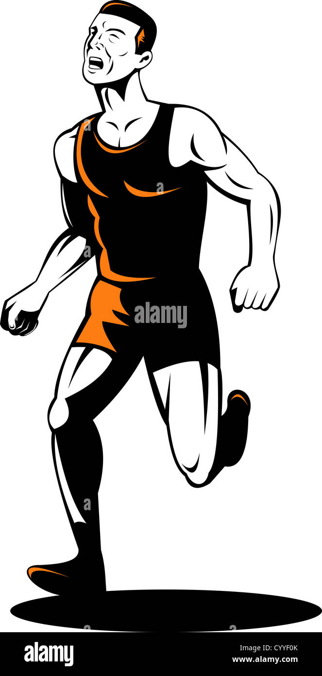 Illustration of a marathon runner track and field athlete running done ...