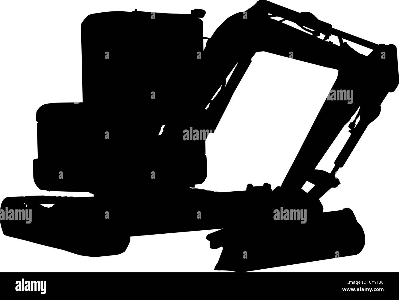 illustration of a construction digger mechanical excavator white ...
