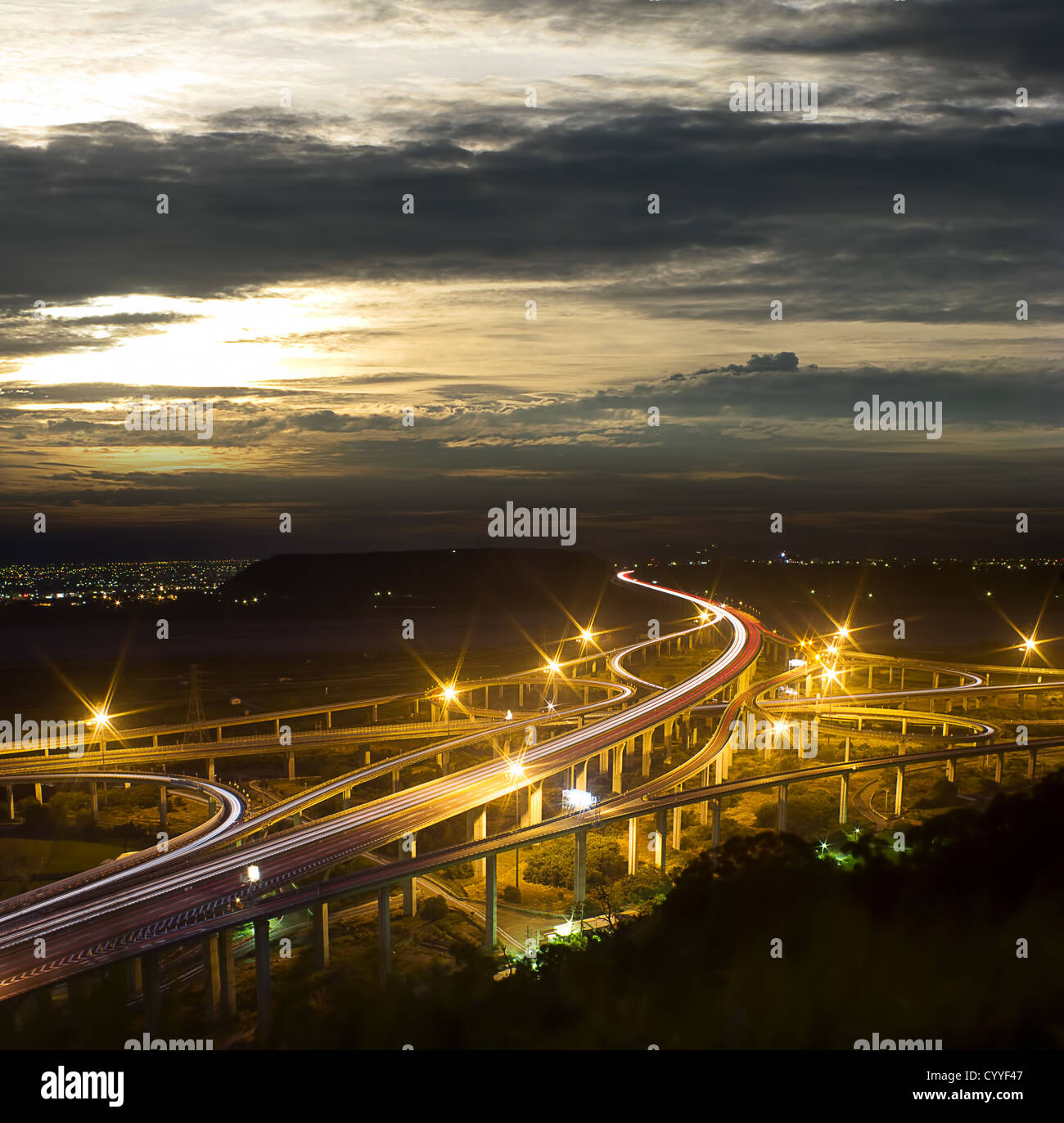 Architecture of highway construction with beautiful curves in daytime ...