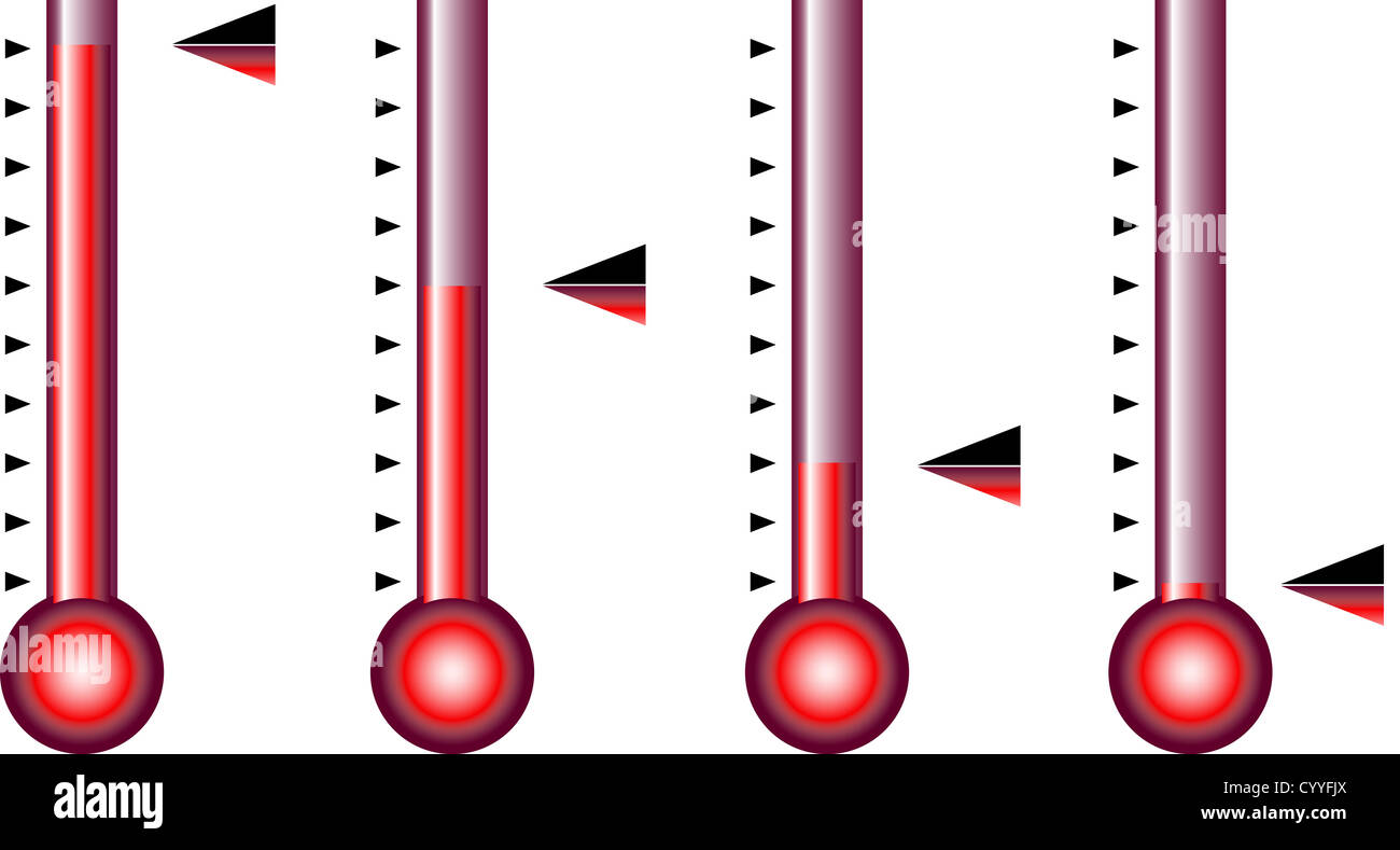 Illustration of thermometers on white background Stock Photo - Alamy