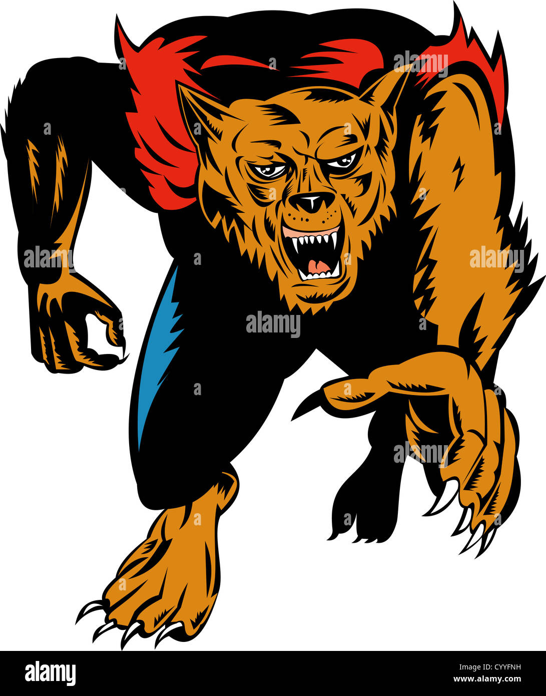 Illustration of a werewolf monster on isolated white background Stock ...