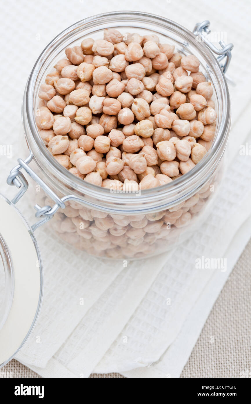 Chick peas in a jar Stock Photo - Alamy