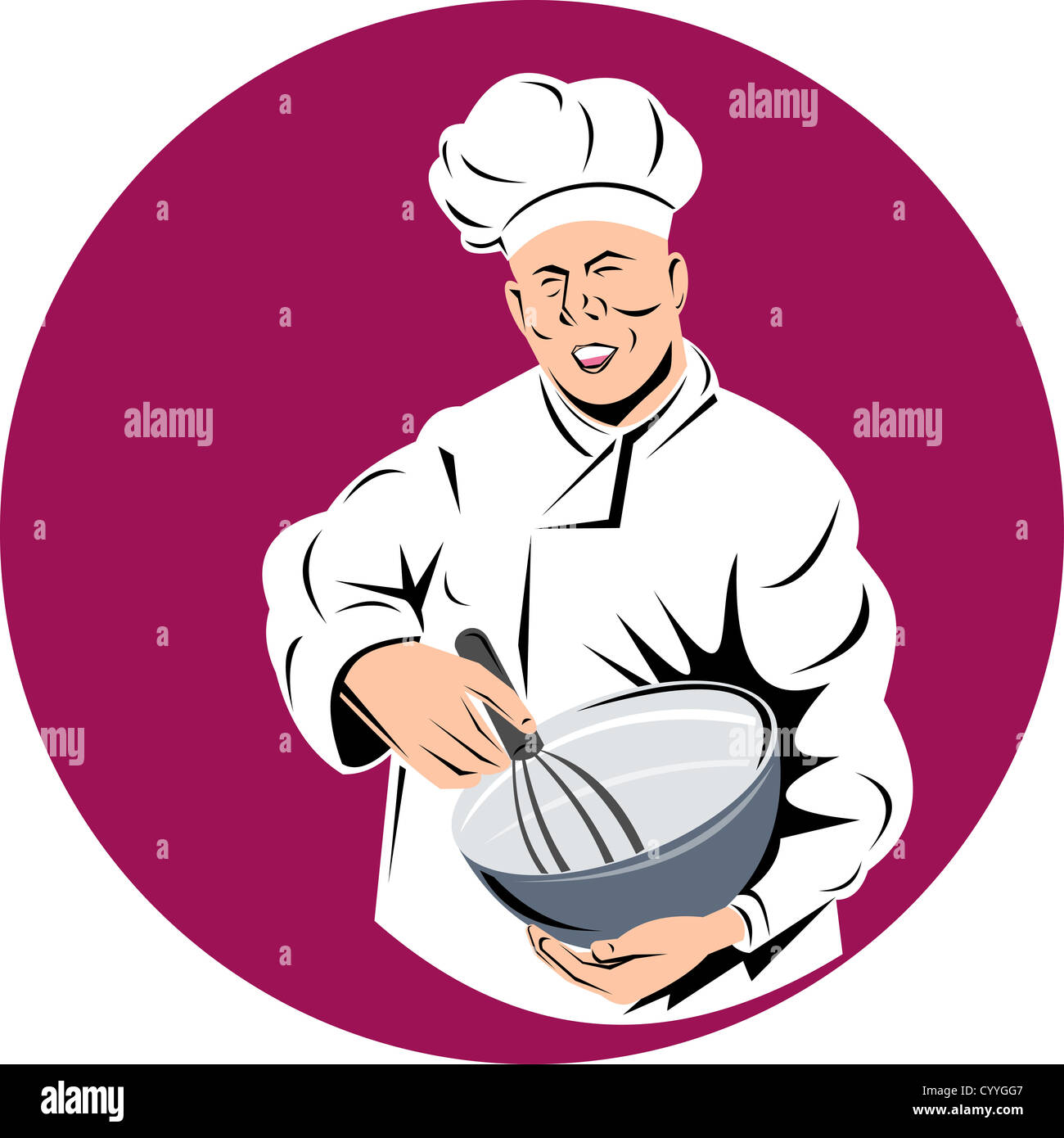 Retro illustration chef cook hi-res stock photography and images - Alamy