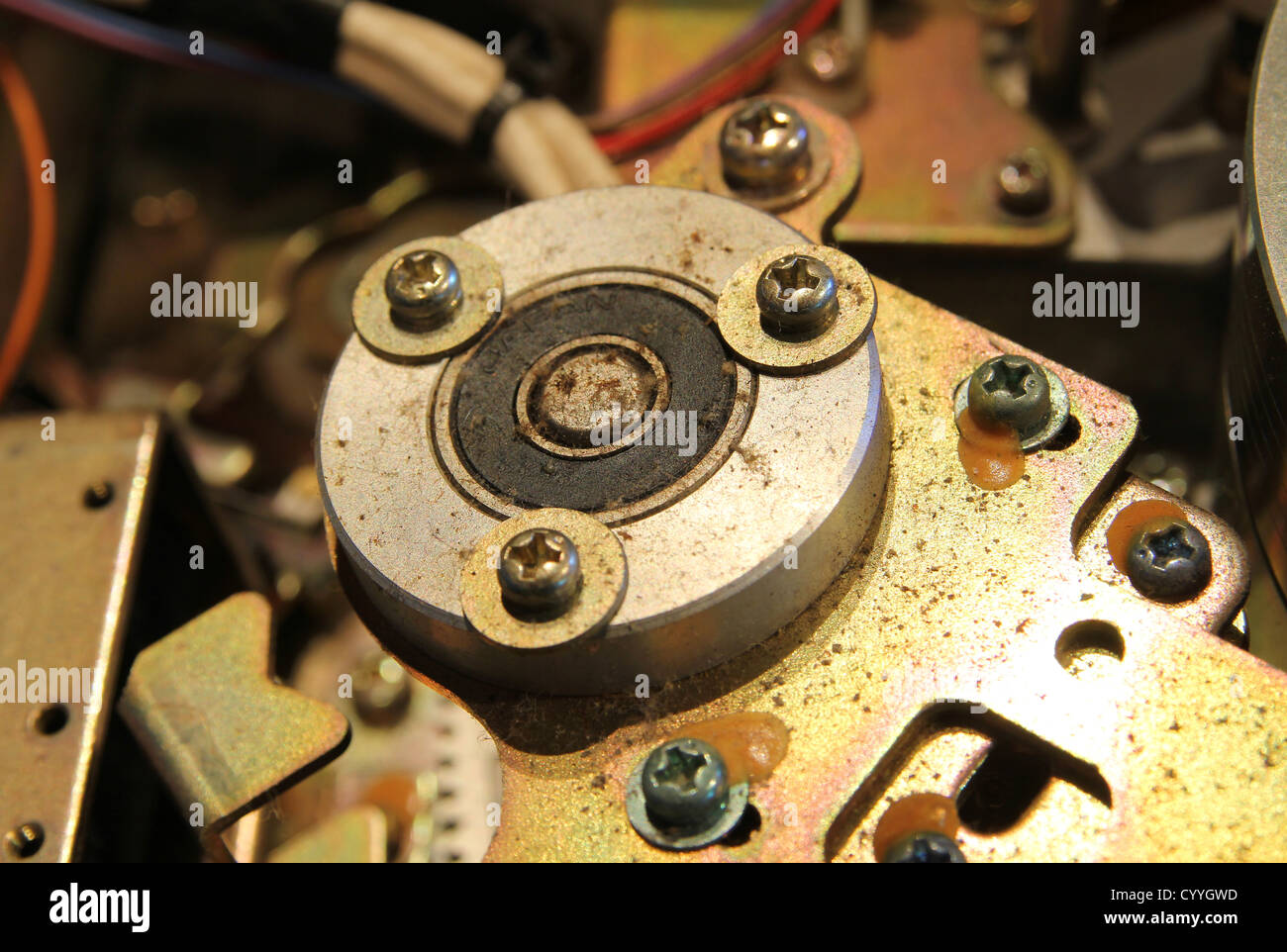 Innside on old video recorder from the 70's Stock Photo - Alamy