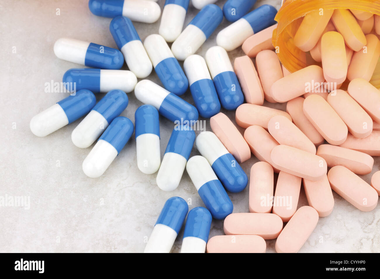Two types of pills hi-res stock photography and images - Alamy