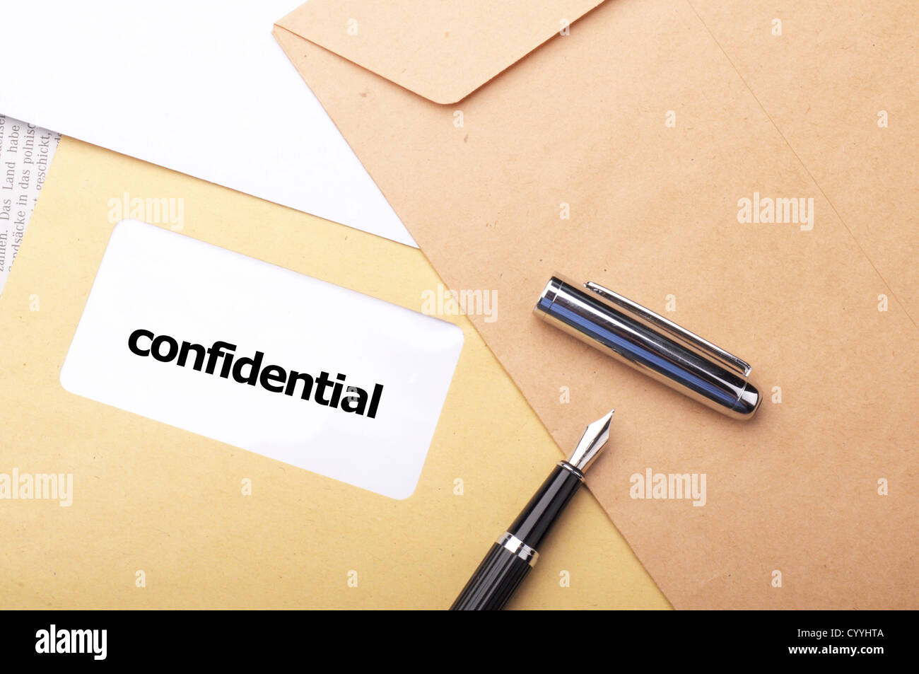 confidential or top secret letter showing business post concept Stock ...