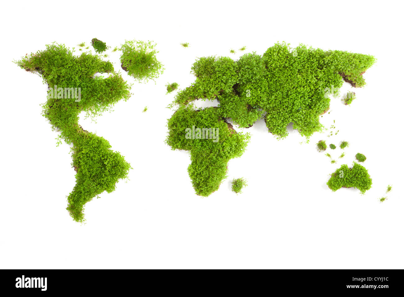 The global map made of grass Stock Photo - Alamy