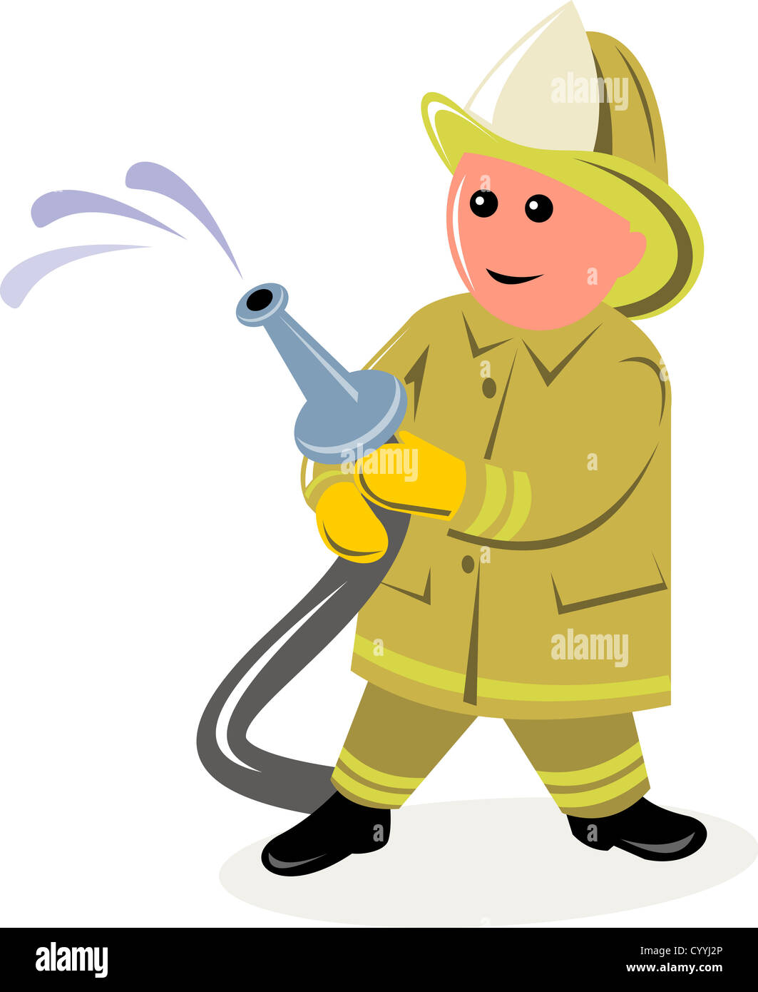 illustration of a fireman fire fighter done in cartoon style isolated ...