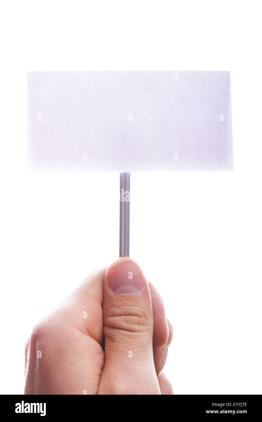 hand and blank or empty paper with copyspace for text message Stock ...