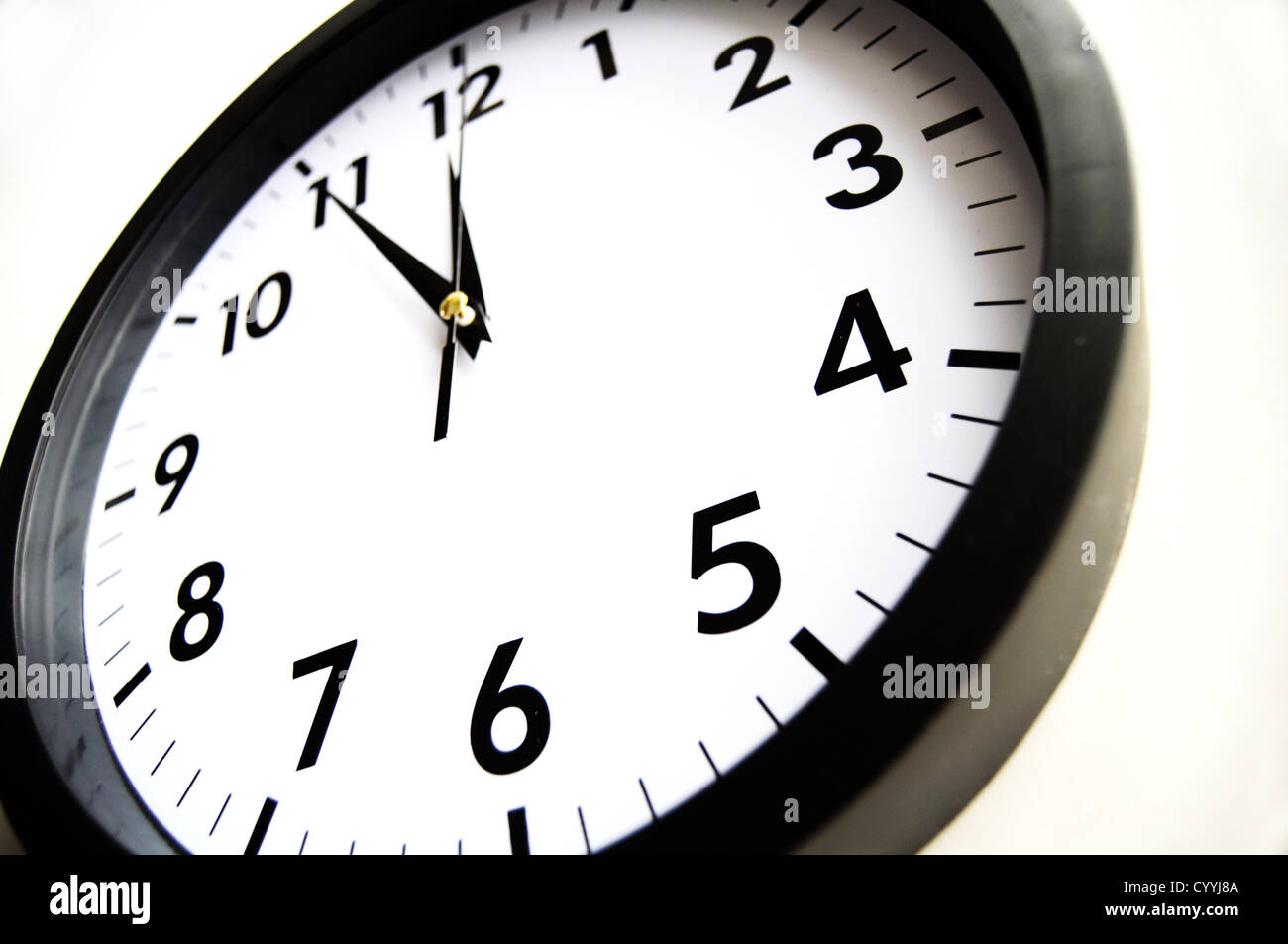 time concept with watch or clock on white wall Stock Photo - Alamy