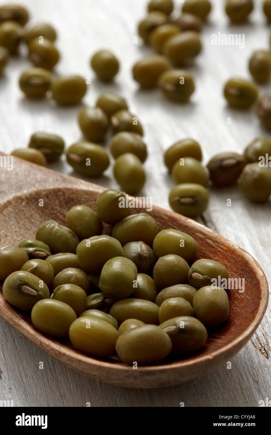 green beans on spoon Stock Photo - Alamy