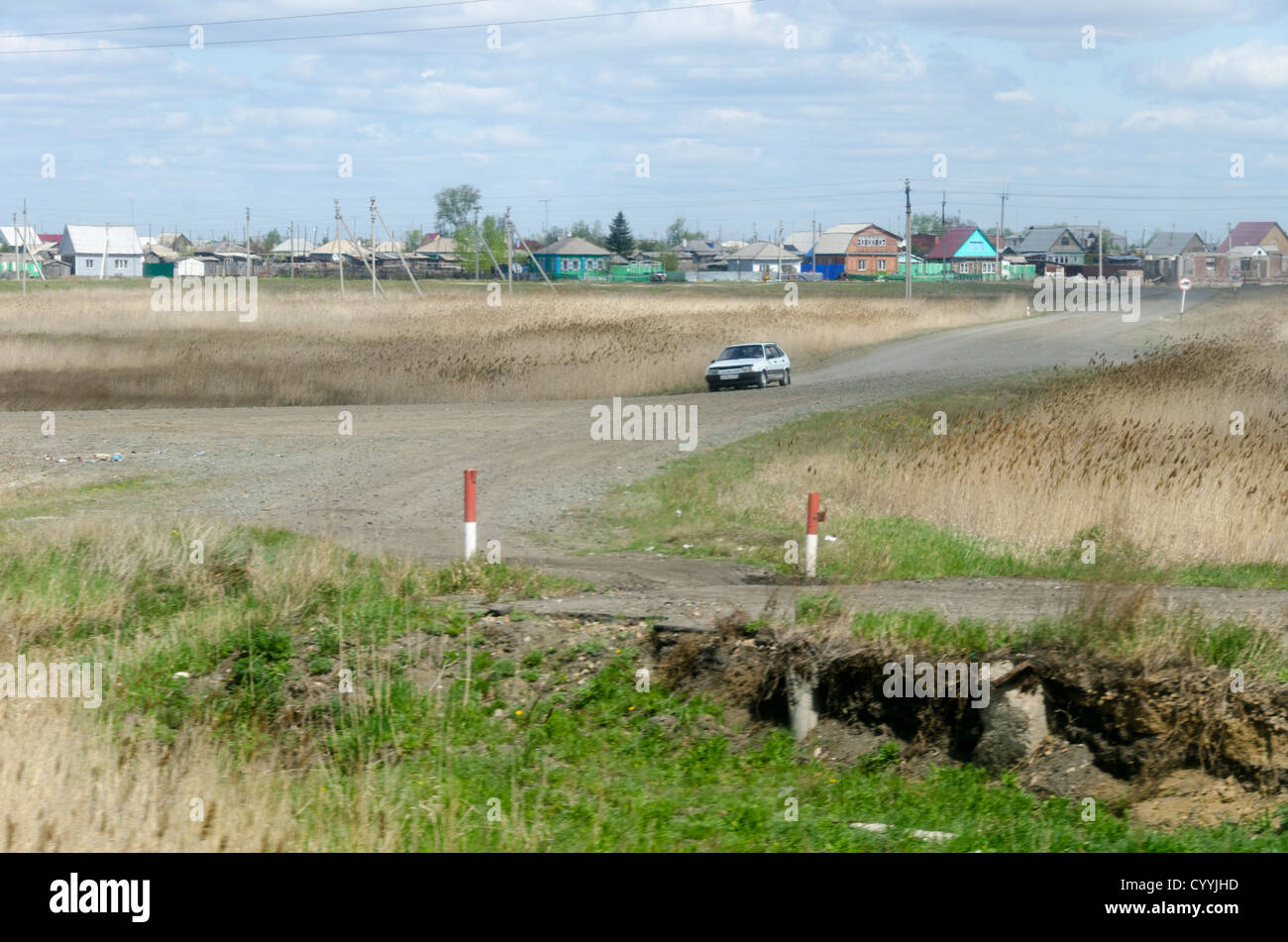 Village and grassland, Siberia, Russia Stock Photo - Alamy