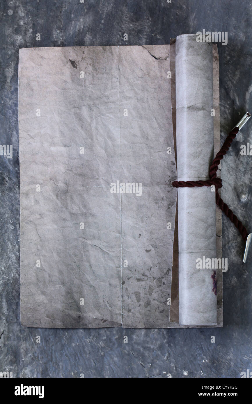 old gray background paper, vintage scroll Stock Photo - Alamy