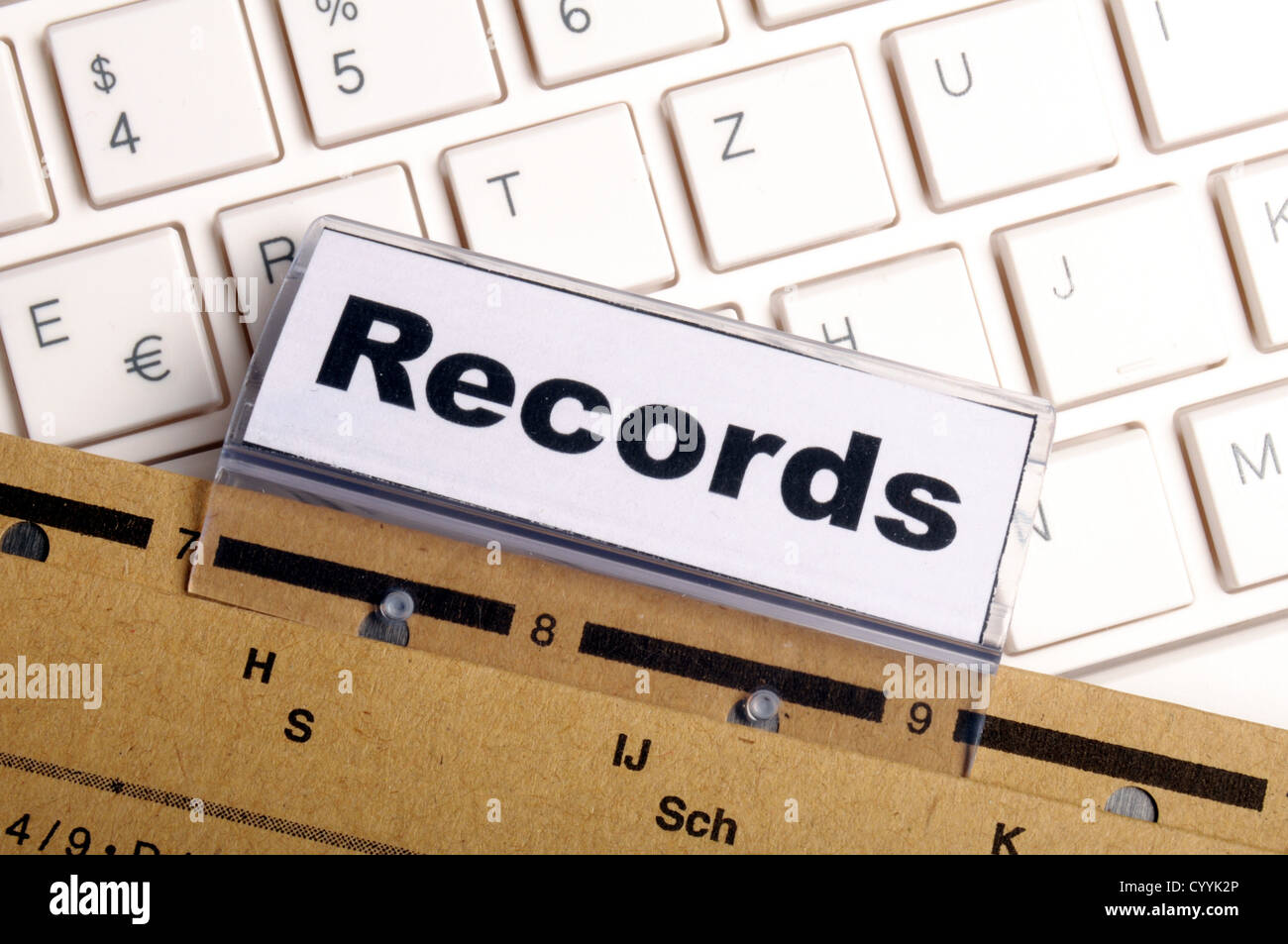 records word on business folder index showing office concept Stock ...