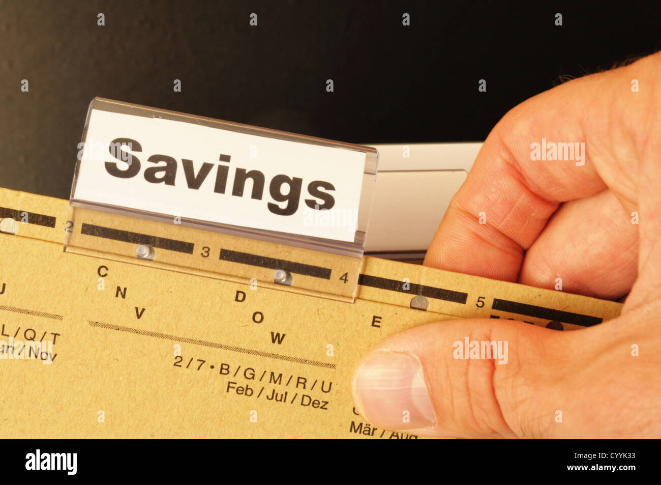 savings word on business folder showing saving money concept Stock ...