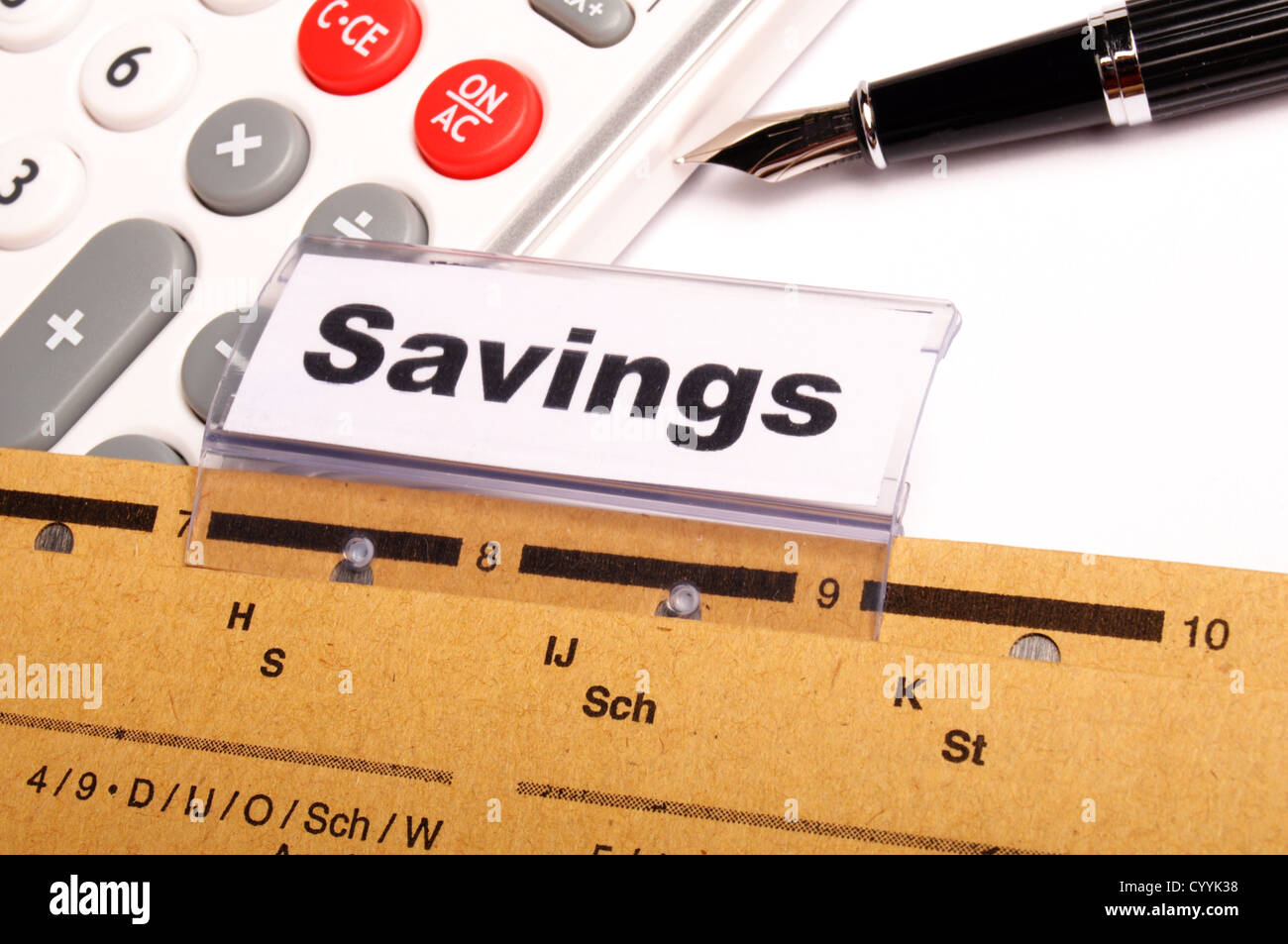 savings word on business folder showing saving money concept Stock ...