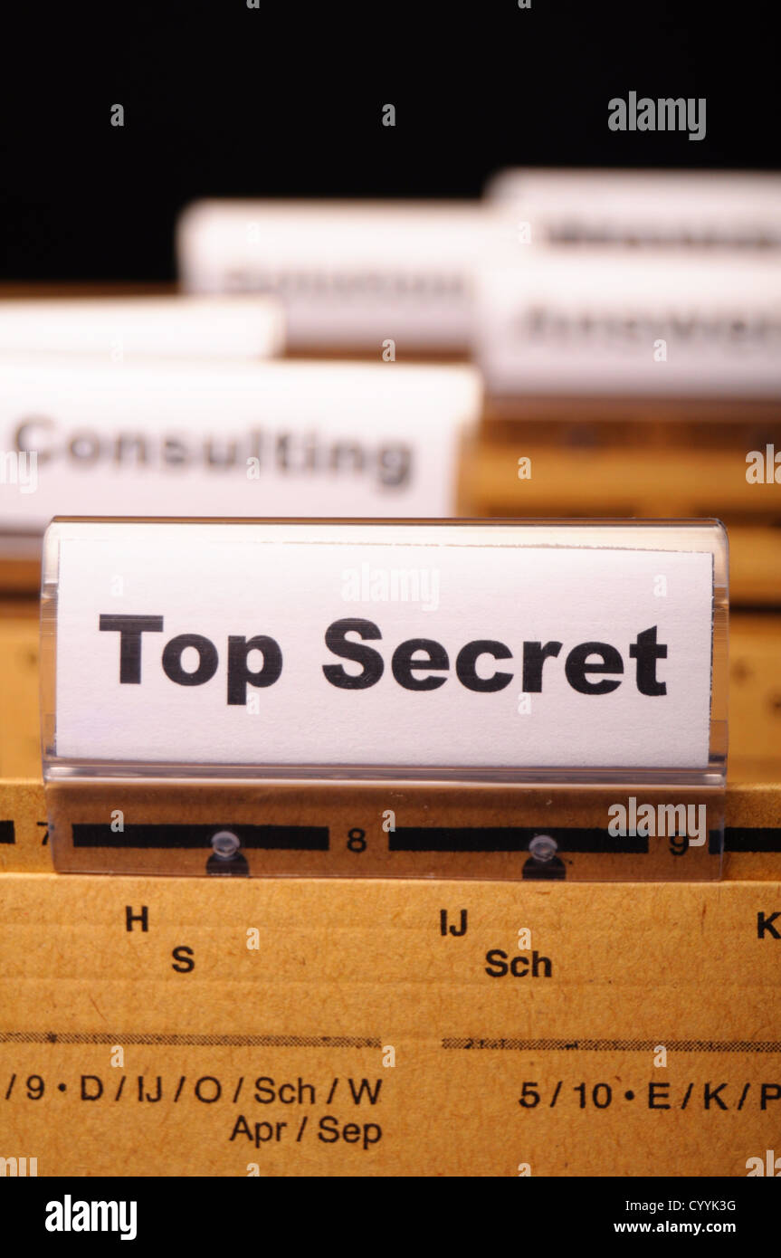 top secret folder or file in a business office Stock Photo - Alamy